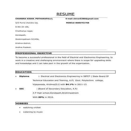 chandu resume | DOC