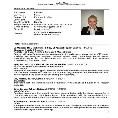Curriculum Vitae 2016 | PDF
