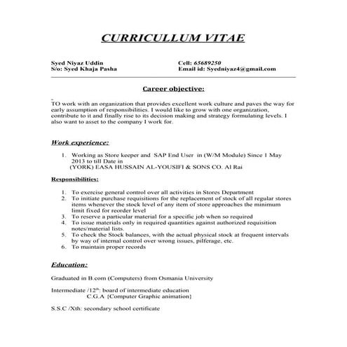 CV NIYAZ | DOC