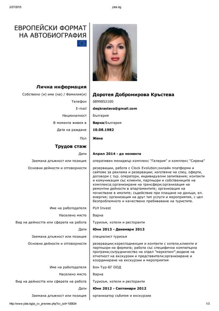 Ilina cv bg (2) | PDF