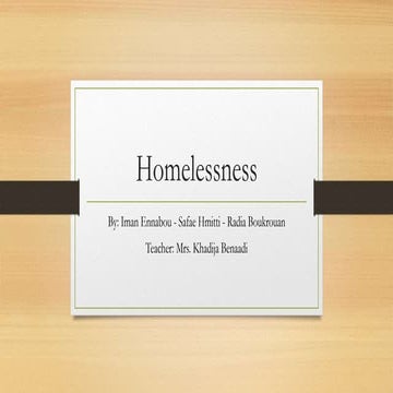 homelessness presentation (power point). | PPTX