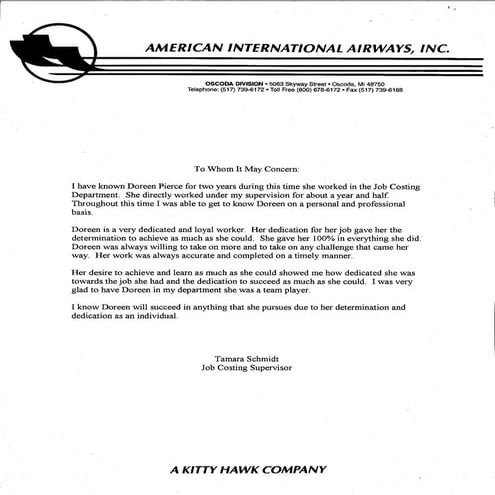 AIA letter of reference | PDF