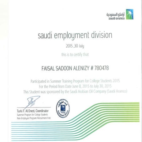 Summer Training program in Saudi Aramco | PDF