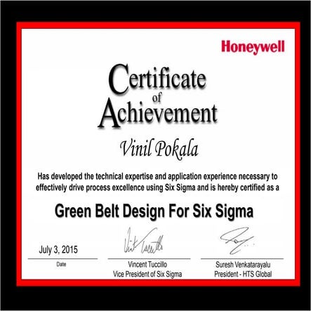 SixSigmaCertificate | PDF | Business Operations | Business