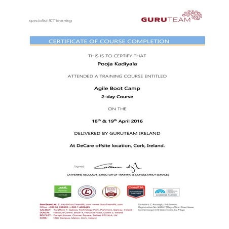 AGILE DeCareAPRIL2016 COMP_CERT | PDF