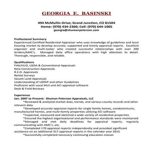 Appraisal Resume16 | PDF