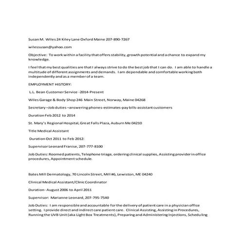 Susan M WILES RESUME | DOCX