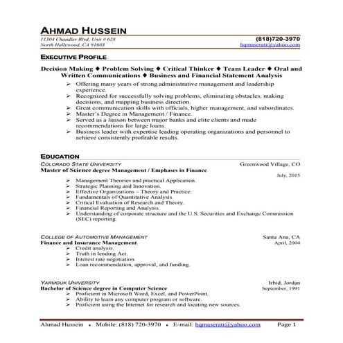 Resume Ahmad Hussein | PDF