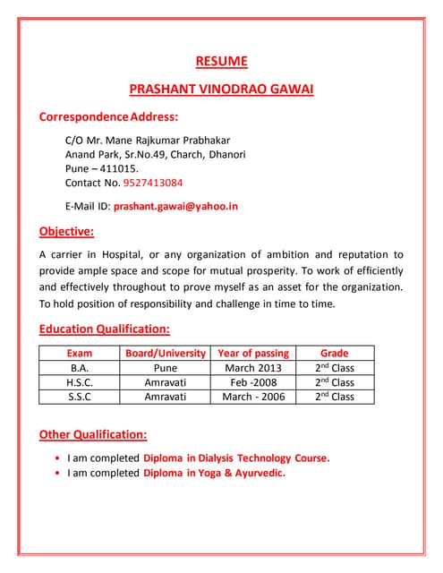 Prashant Resume Pdf