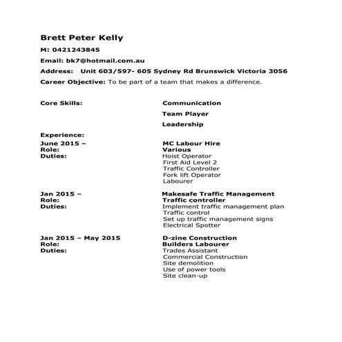 Brett Kelly Resume | PDF