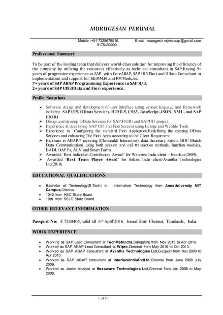 Radha Rani SAP(PP/QM) Consultant | PDF