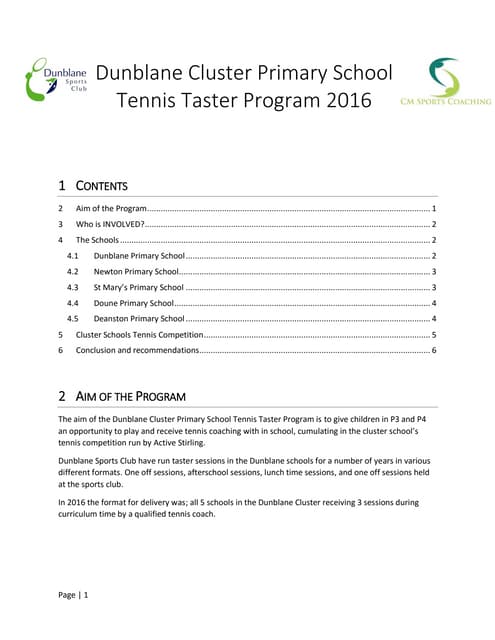 Tennis Taster Program 2016 Final Copy | PDF Tennis Taster Program 2016 Final Copy | PDF