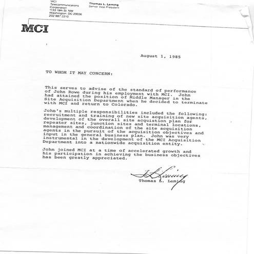 ReferenceLetters, MCI, 1983-90 | PDF