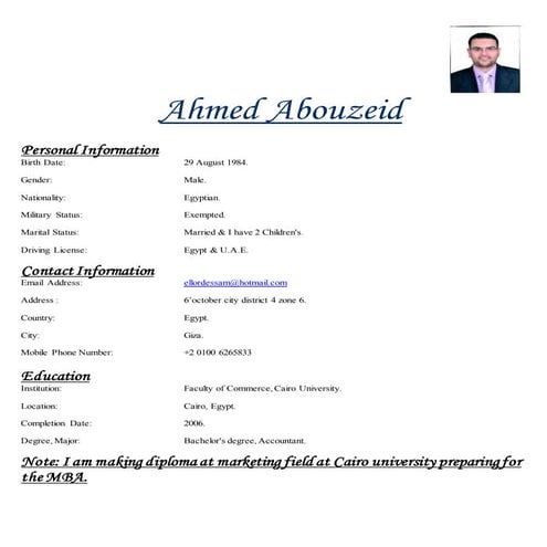 Ahmed CV (S) | DOCX