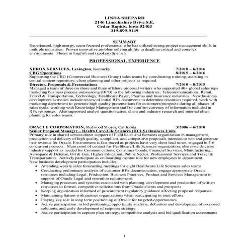 Linda Shepard Resume | DOC