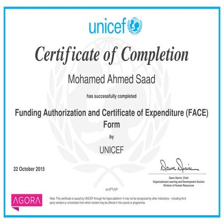 FACE Form_Completion certificate -Funding Authorization and Certificate ...
