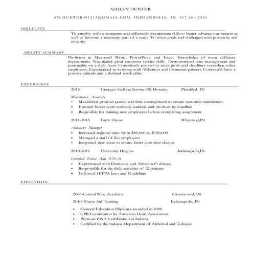 Resume Carrie | DOCX