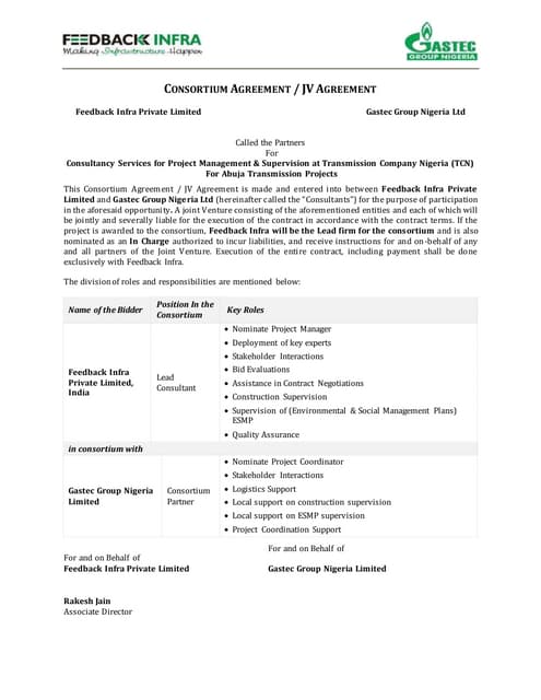 Consortium Agreement Template