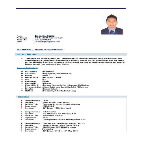 CV for Suitable Job | DOCX