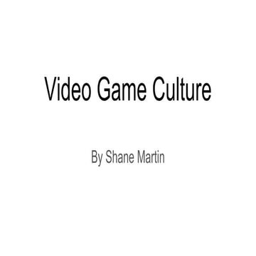 Video Games: Culture Appropriation and Exchange | PPTX