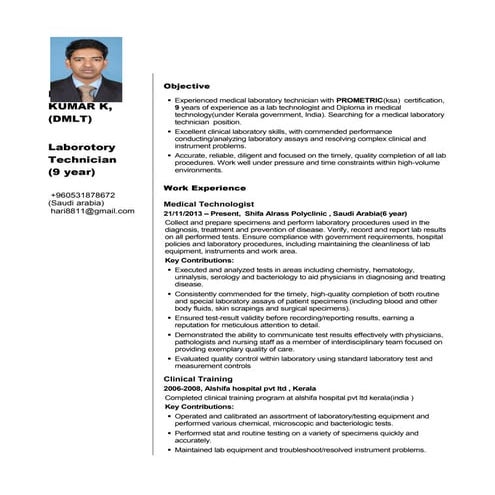 1..RESUME HAREESH KUMAR K | DOC
