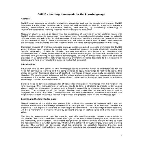 Published Articles - SMILE - learning framework for the knowledge age | PDF