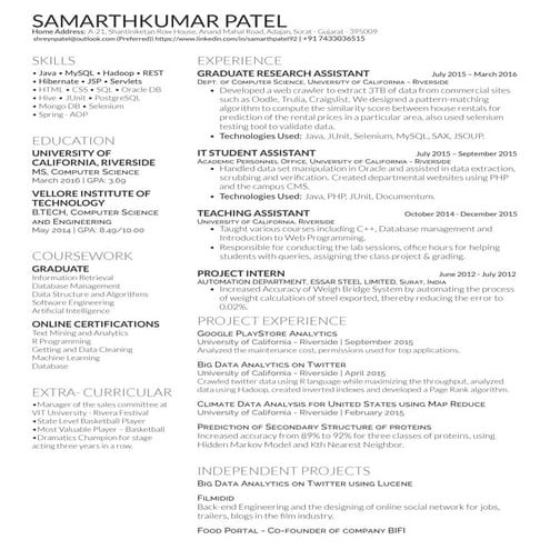 ResumeSamarthPATEL | PDF