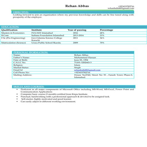 Rehan Abbas CV (1) | PDF