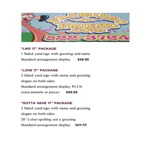 FAF Display Packages | DOCX