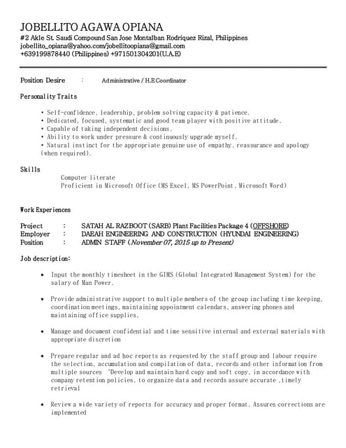 CV For Store Keeper | PDF