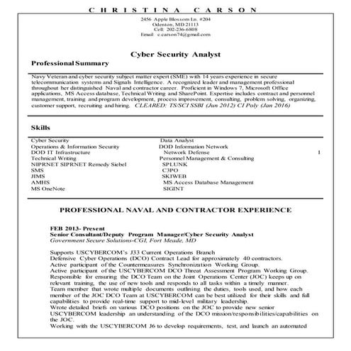 Christina Carson Resume 2016 | DOCX