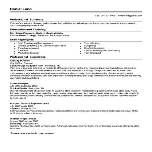 Resume 25 | PDF