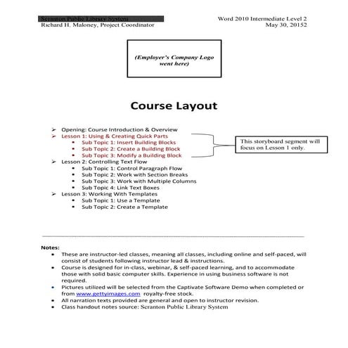 MS WORD INT Level 2 STORYBOARD | PDF