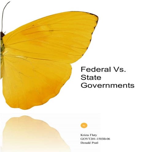 Federal Vs State Governments GOVT201IP1 | PDF