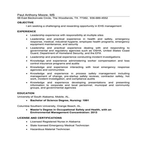 Paul Moore Resume | DOC