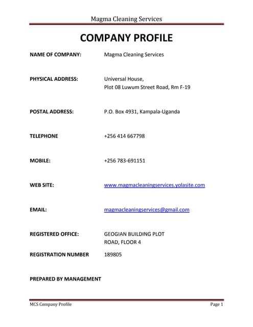 Trading Company Profile Sample