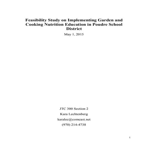 feasibility study | PDF