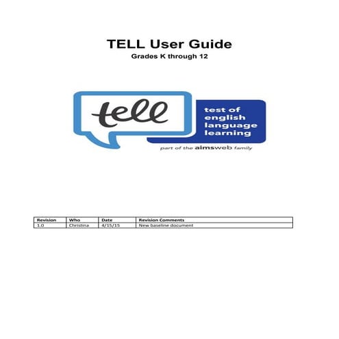 TELL User Guide | PDF