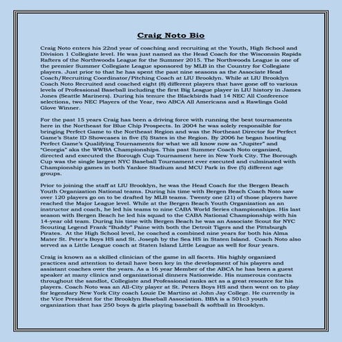 Craig Noto Bio | DOCX