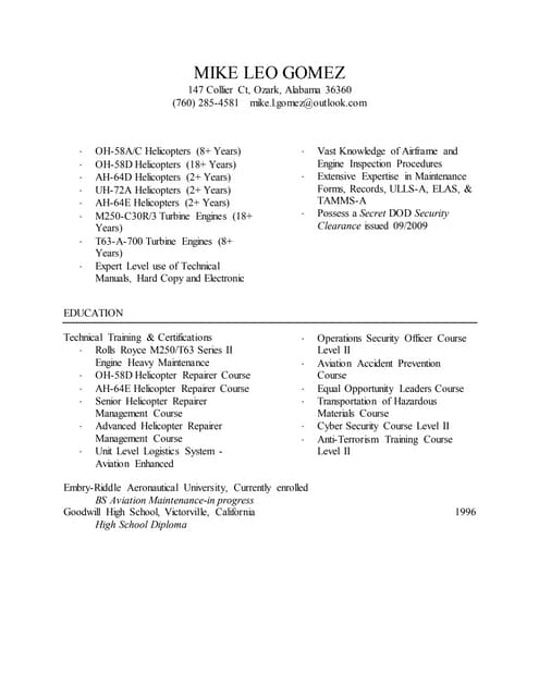 Maintenance Resume | PDF