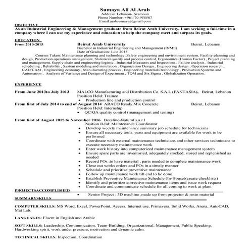 Sumaya Al Arab Resume | PDF