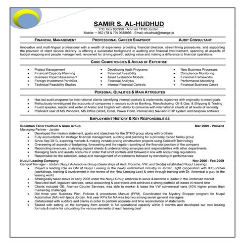 SAMIR S AL-HUDHUD CV - Financial Management | PDF