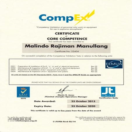 CompEx Certificate | PDF