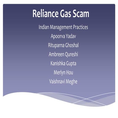 Reliance KG Basin Gas Scam | PPTX