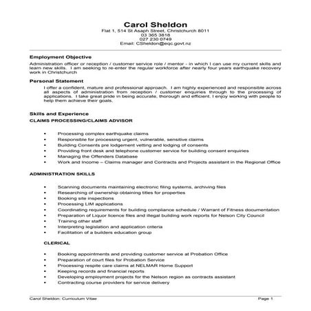 CV Carol Sheldon 22 Jan 15 | DOC