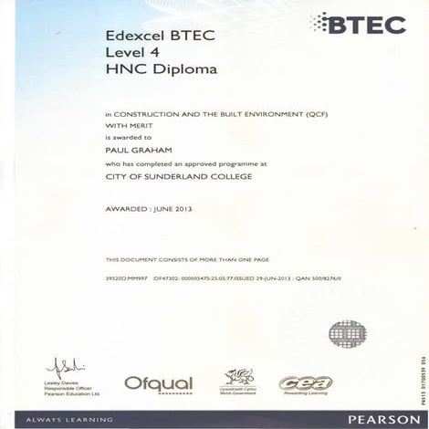 HNC certificate 1 | PDF