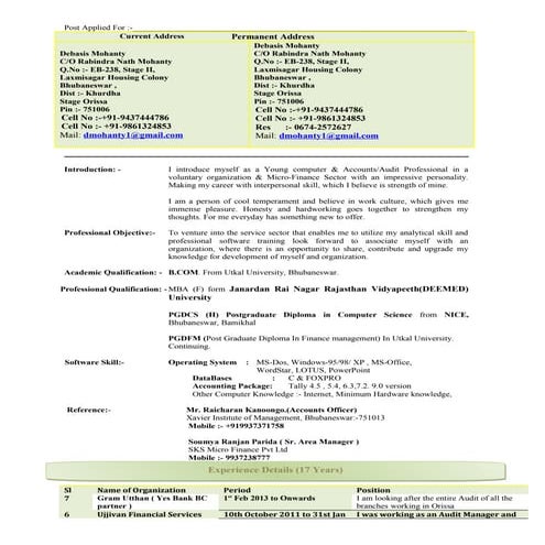 Resume_Debasis Mohanty | DOC