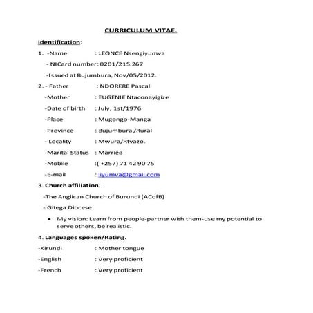 CURRICULUM VITAE | DOCX | Professional School | Postgraduate Education