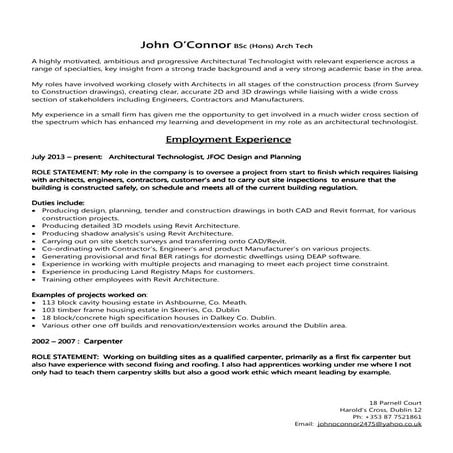 John O'Connor's CV | PDF