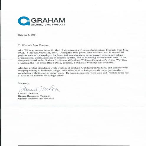Graham Letter of Recommendation | PDF